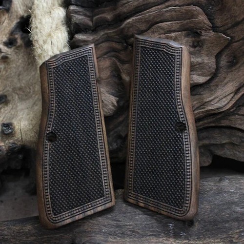 Custom Walnut Wood gun Grips Set for Springfield SA 35, Browning HP ...
