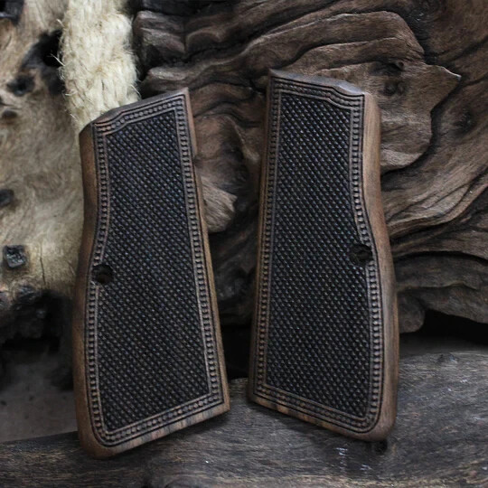 Custom Walnut Wood gun Grips Set for Springfield SA 35, Browning HP ...