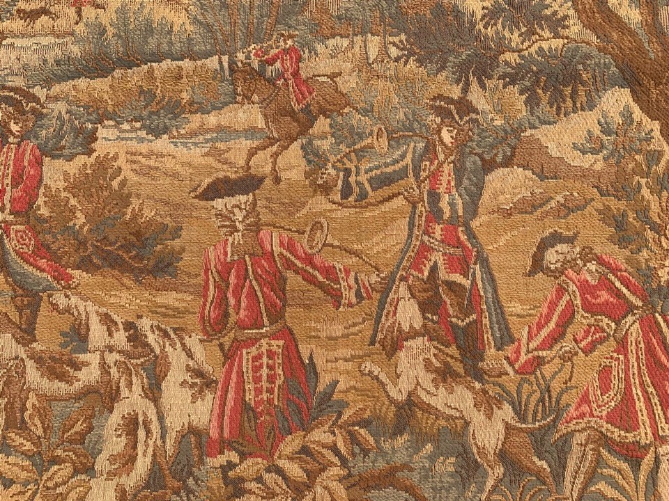 Vintage French Hunting Pictorial Tapestry Medieval Wall Hanging Décor ...