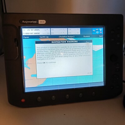 Raymarine C120 GPS Chartplotter Radar Multi-Function Display Tested ...