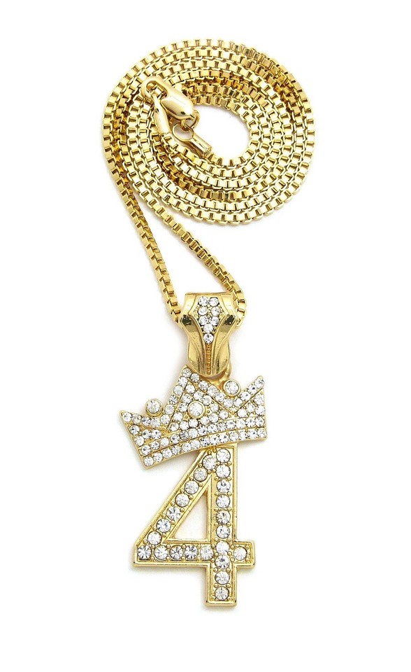 NEW # 1 to 9 NUMBER PENDANT & 24" VARIOUS CHAINS & COLOR HIP HOP ...