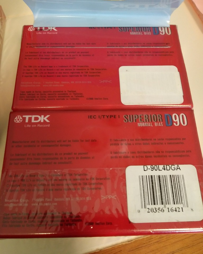 4 Pack TDK Superior Normal Bias D90 Blank Cassette Tapes Factory Sealed ...