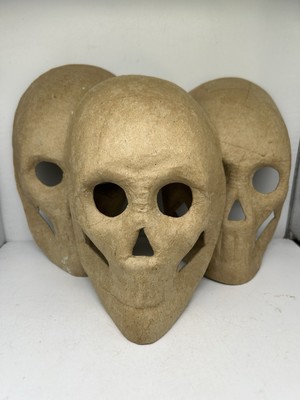 Paper Mache Skull Masks Set of 3 | eBay