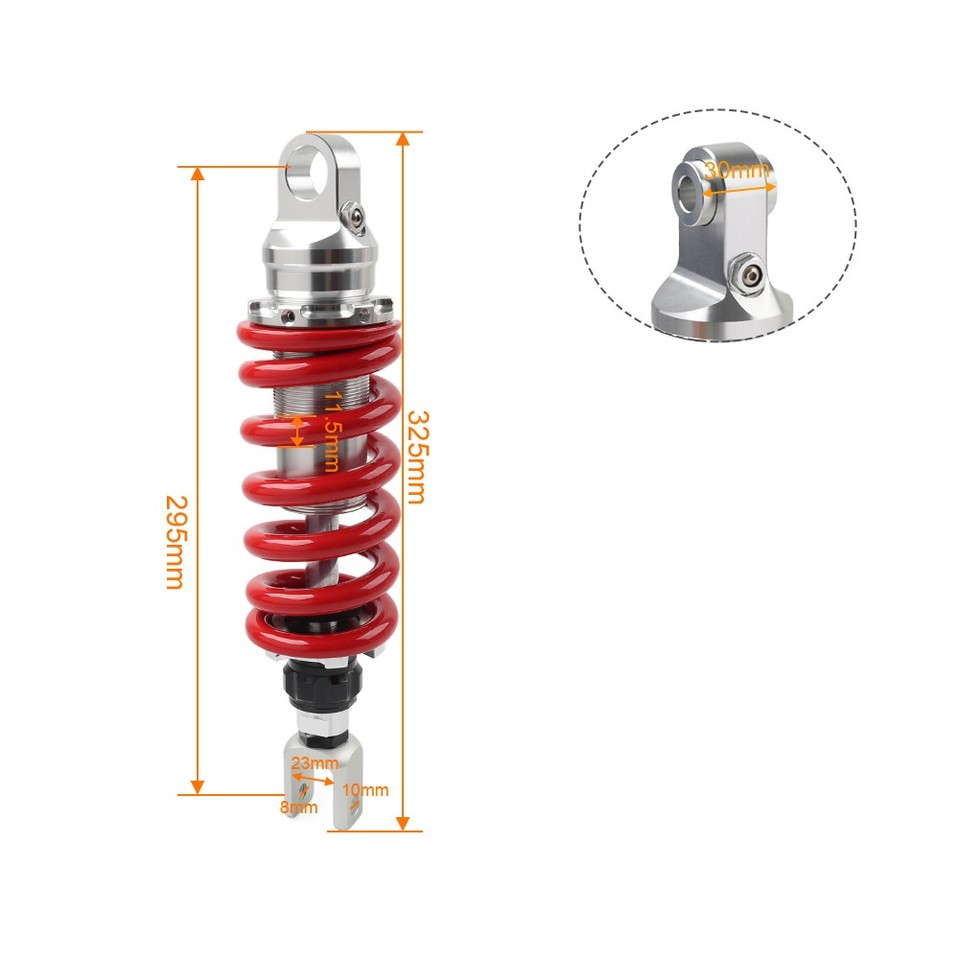 11.5MM Spring 295MM Motorcycle Shock Absorber For Dirt Pit Bike ATV ...