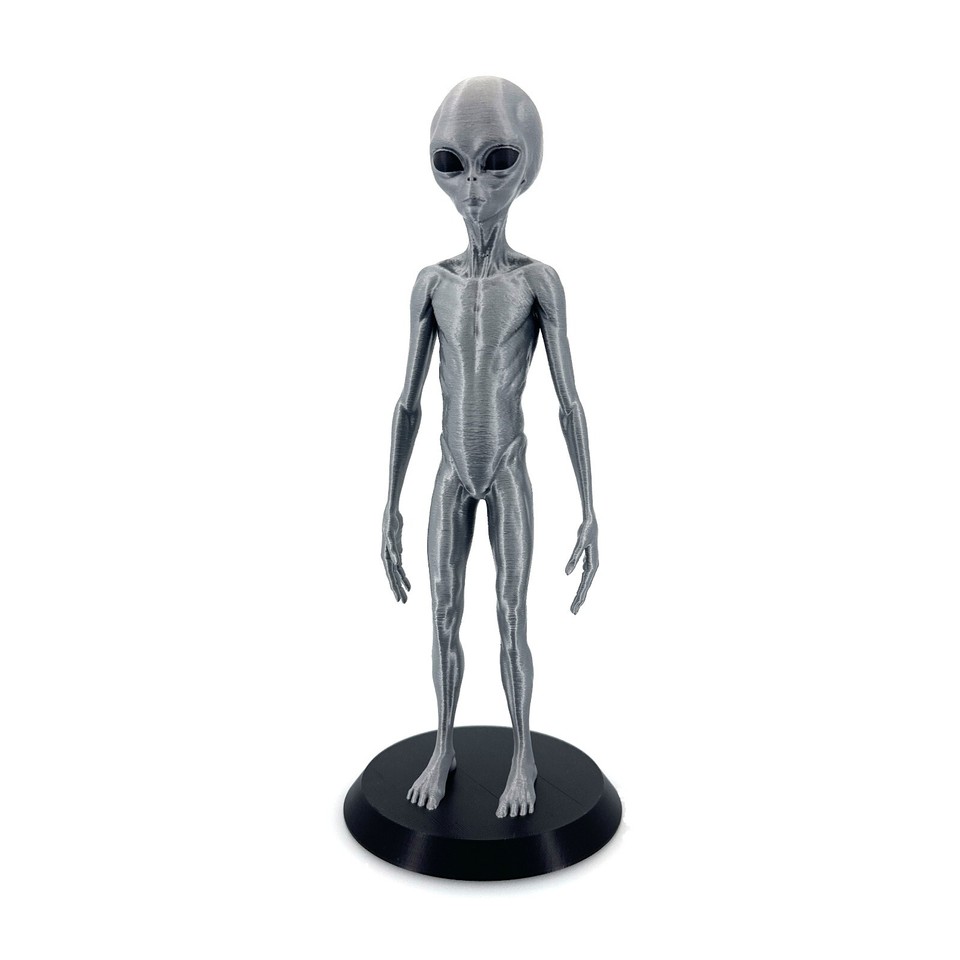 Grey Alien Figurine - 3D Printed Sci-Fi Extraterrestrial Figure, UFO ...