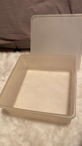 Vintage Tupperware Large Square Keeper 13 x 5-1/4 166-6 & Lid clear | eBay