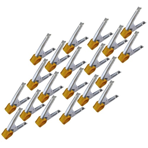 6" Metal Market Stall Clips Grips Holder Clasp & Protective Leather ...