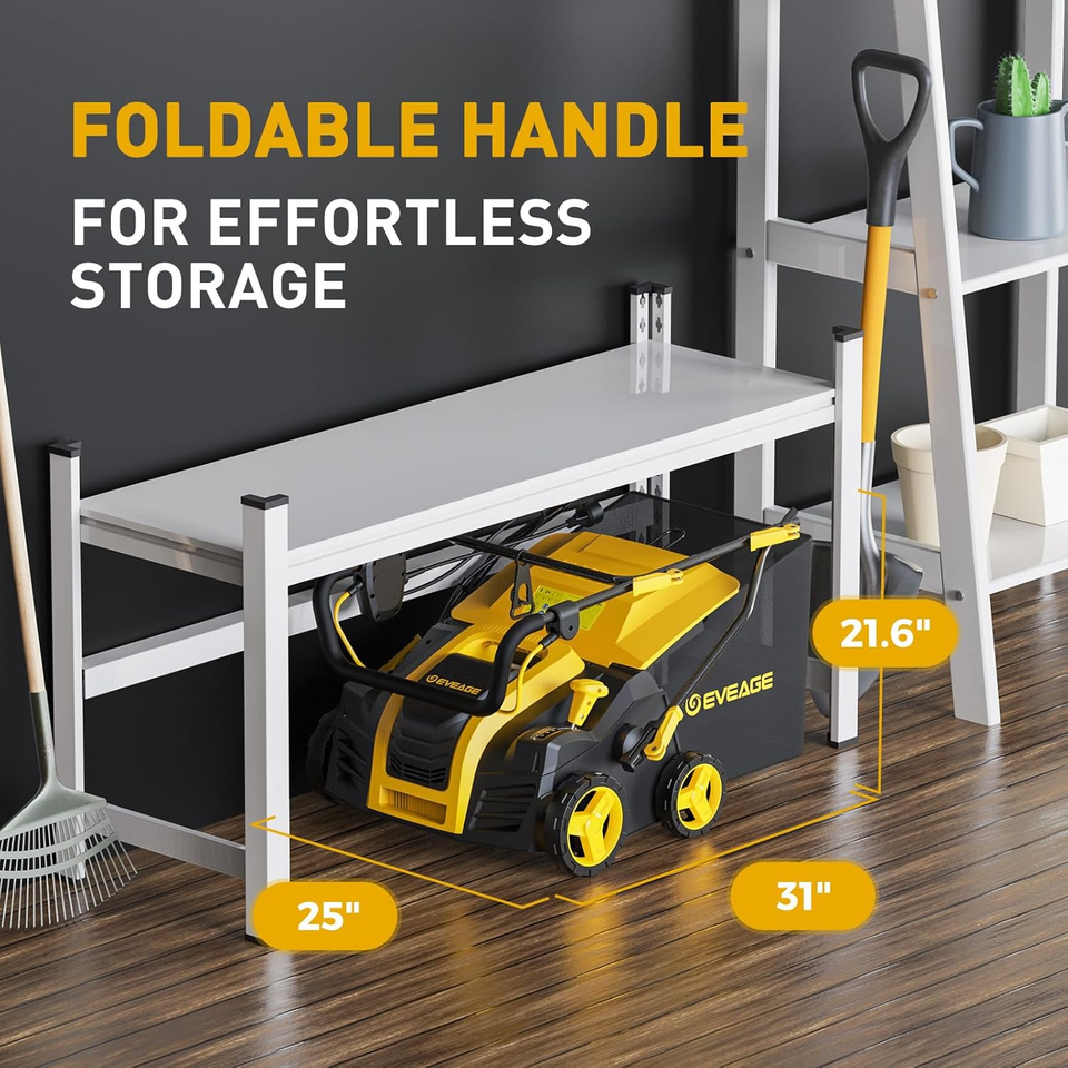 16-Inch Electric Dethatcher with 5-Position Height & Removable Thatch ...