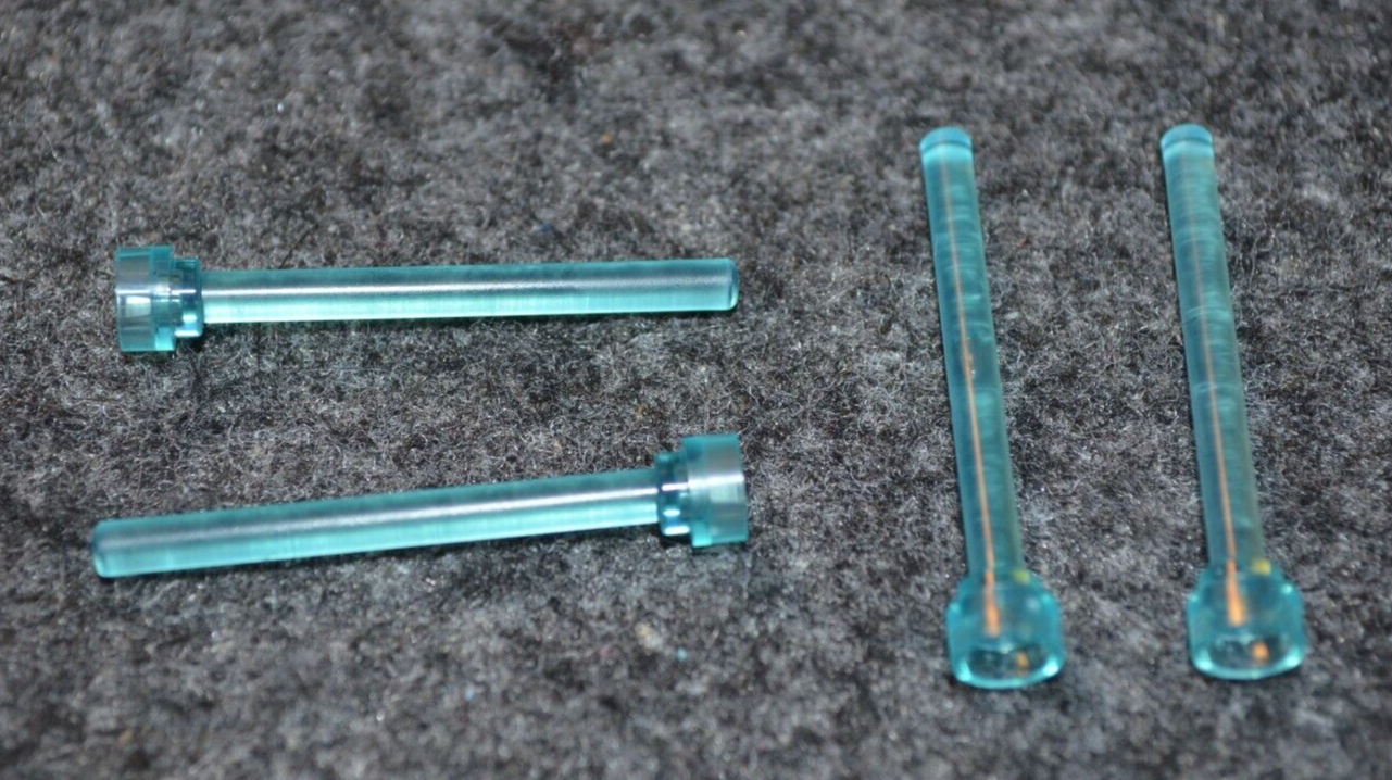 (4) 1x1x4 Clear Translucent Blue Flagpole Flag Pole Bricks ~ New Lego ...