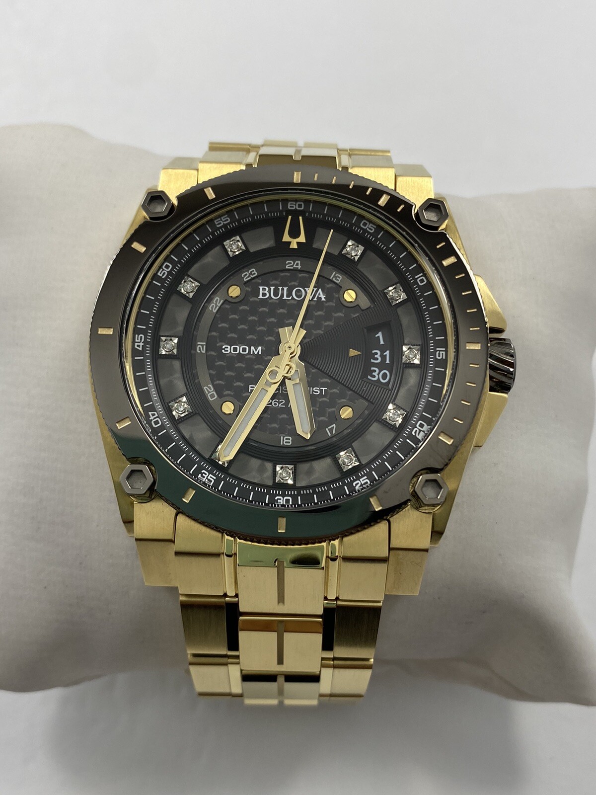 Bulova Icon Precisionist Diamond Quartz Stainless Steel Men's Watch ...