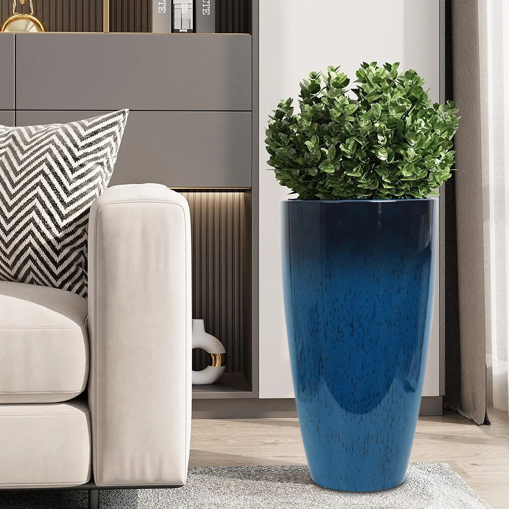 2 Pack 21" Tall Planters Sturdy Plant Flower Tree Pots for Indoor ...