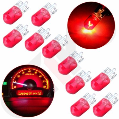 10x T10 194 168 501 Red Instrument Cluster Odometer Dash Light Halogen ...