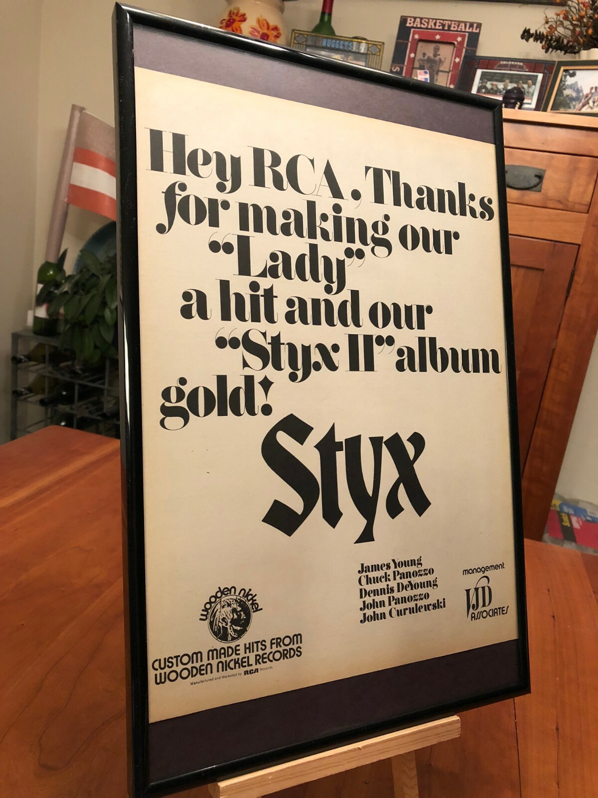 BIG 11X17 FRAMED STYX "STYX II" (2) / "LADY" 1973 LP ALBUM CD 45 SINGLE ...