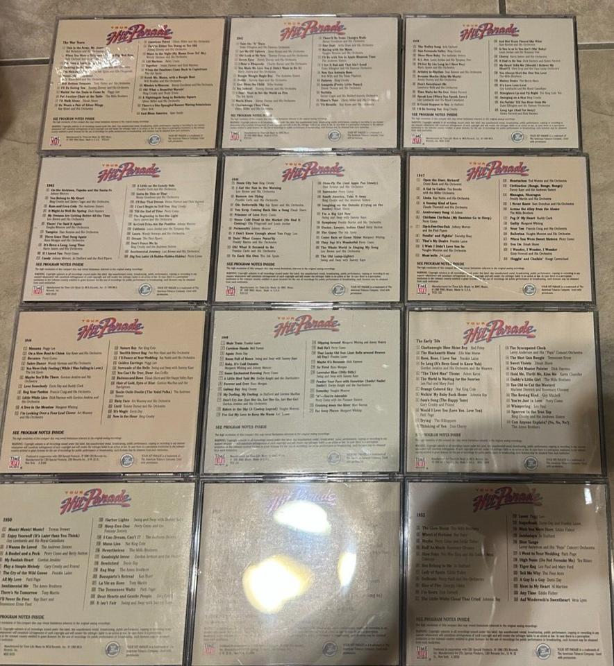 HUGE LOT 17 Time-Life Your Hit Parade CDs 1940's 1950's Complete in ...