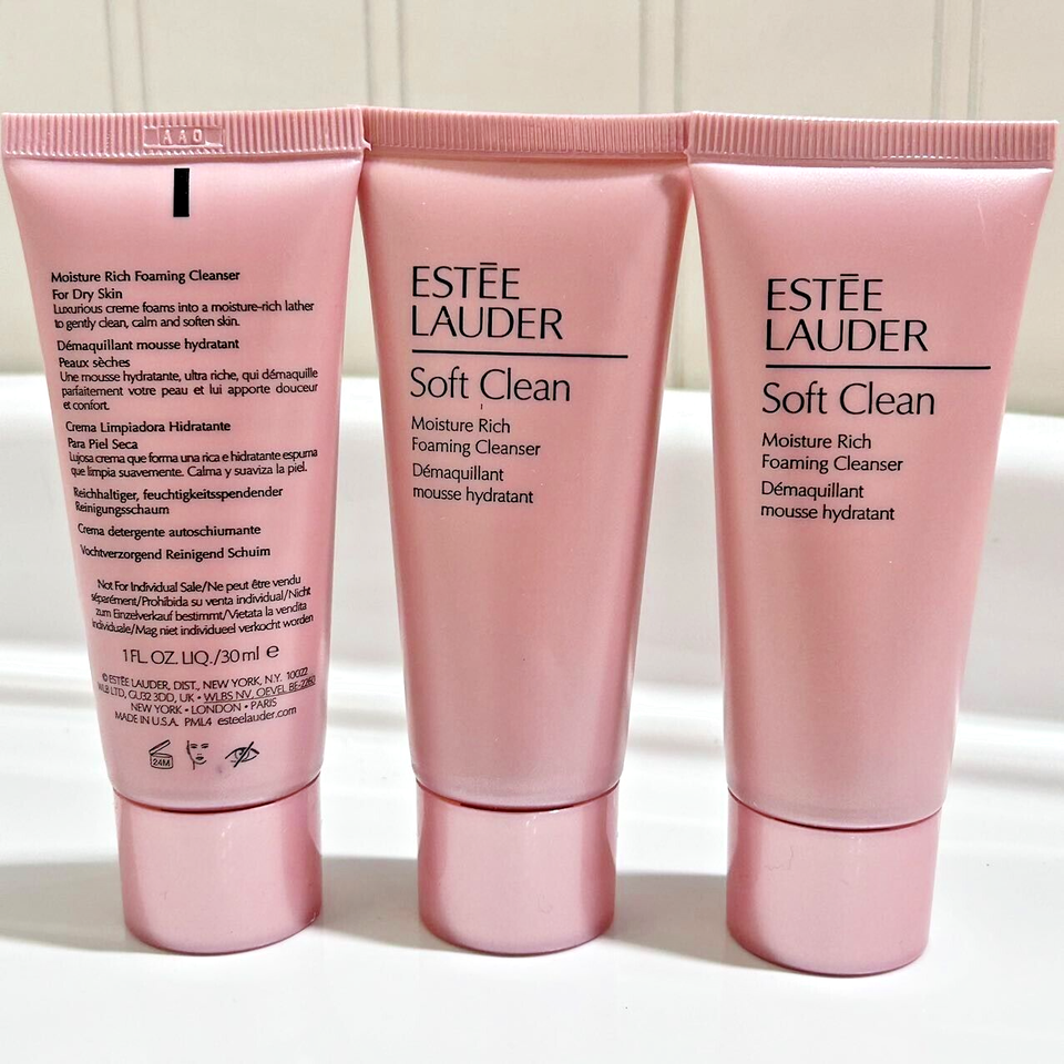 NEW 3X ESTEE LAUDER Soft Clean Moisture Rich Foaming Cleanser 30ml*3 | eBay