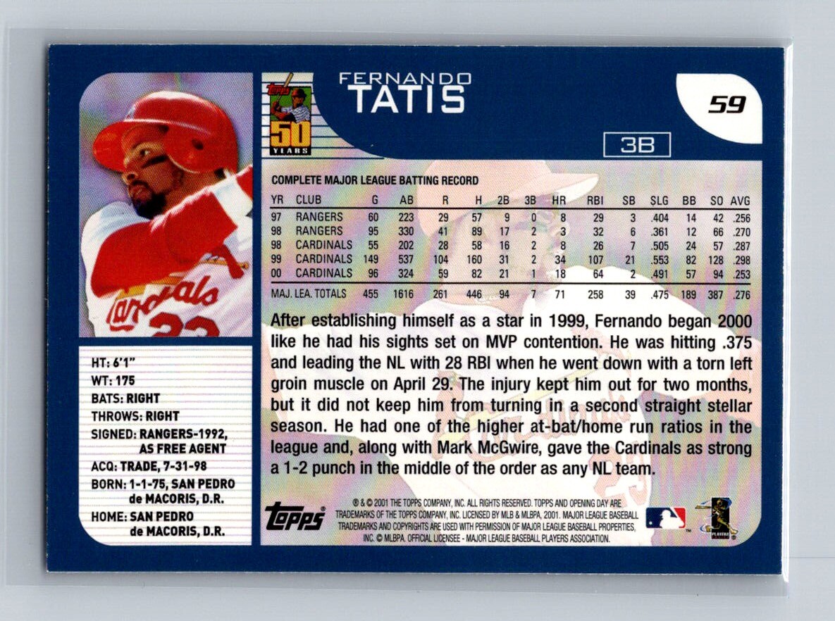 2001 Topps Opening Day #59 Fernando Tatis St. Louis Cardinals | eBay