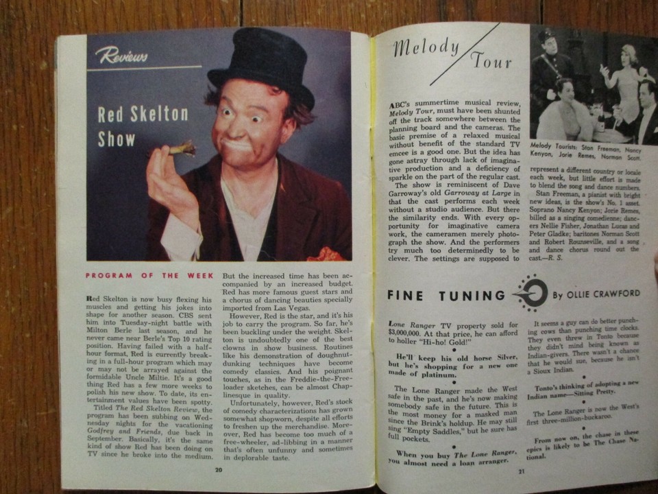 August 28-1954 TV Guide(JUNE LOCKHART/LIBERACE/ELI MINTZ/ROXANNE/BEAT ...