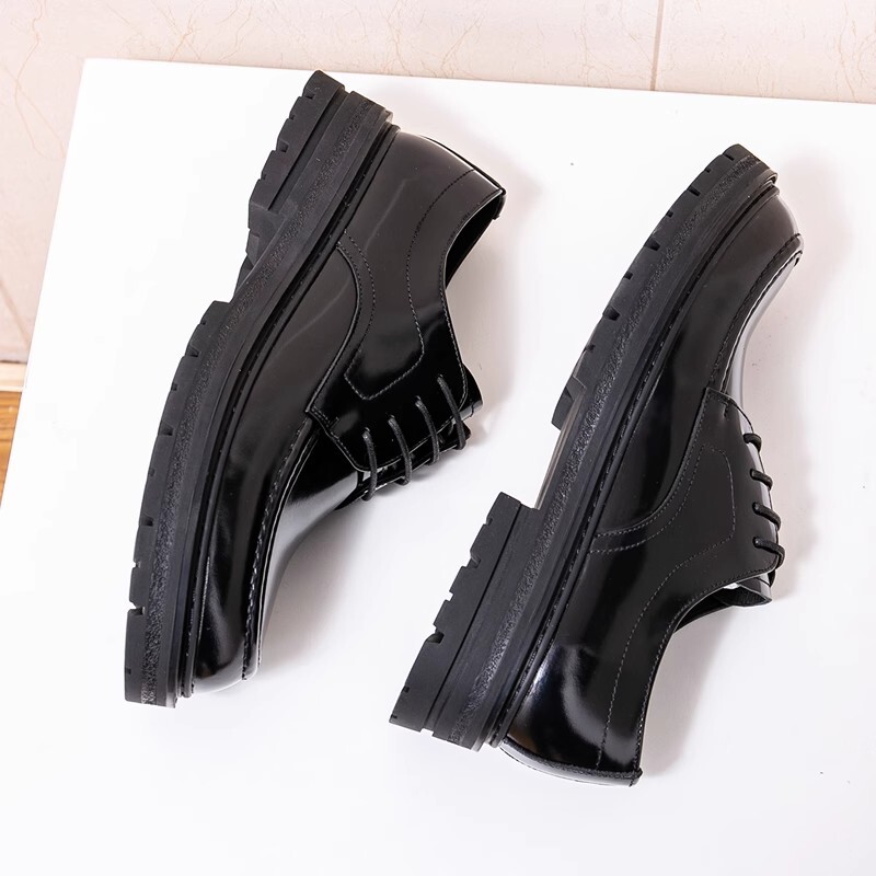 Mens Thick-soled Formal Patent Leather Brock Shoes Business Wing Tip ...