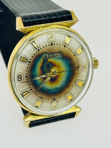 BULOVA With Iridescent or "Oil-Slick" Rainbow Effect TROPICAL Dial 10k ...