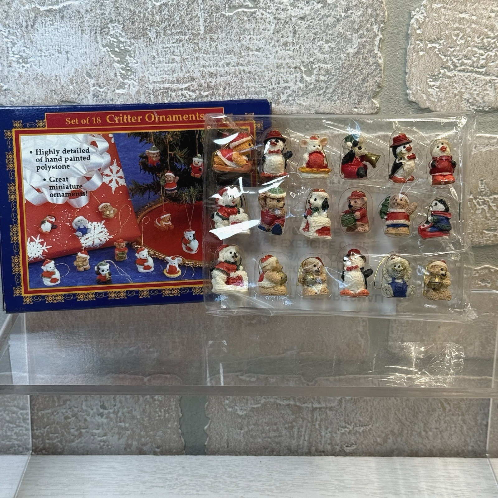 Giftco Holiday Christmas Mini Tree Ornaments Tiny Critters Animals Set ...