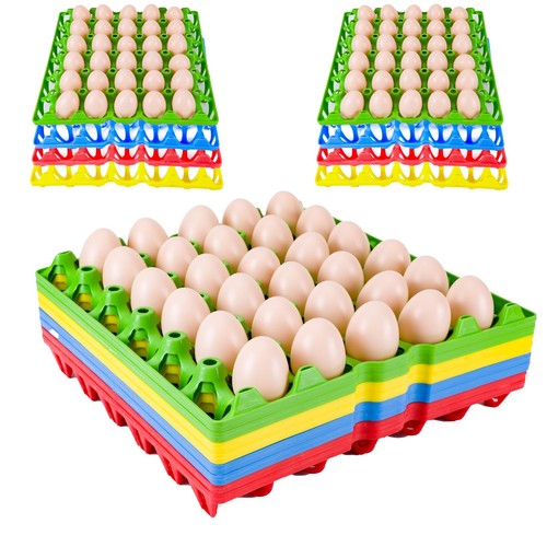 12 Pack Plastic Egg Tray 30 Cell Egg Flats Stackable Egg Carton for ...