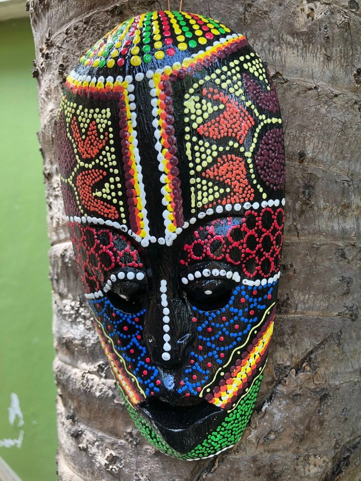 Mask Decor Owl Patio Carving Wooden Bird Hanging Wall African Tiki ...