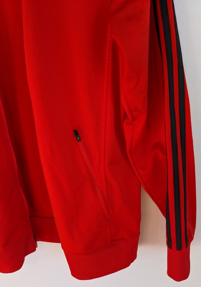 Adidas Red Track Jacket with Stripes Size L | eBay