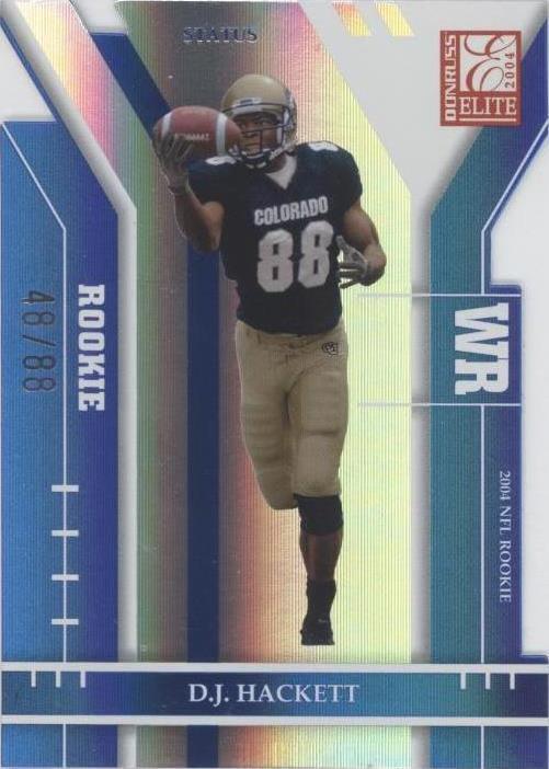 2004 Donruss Elite - Rookie D.J. Hackett #120 Status Die-Cut /88 (RC ...
