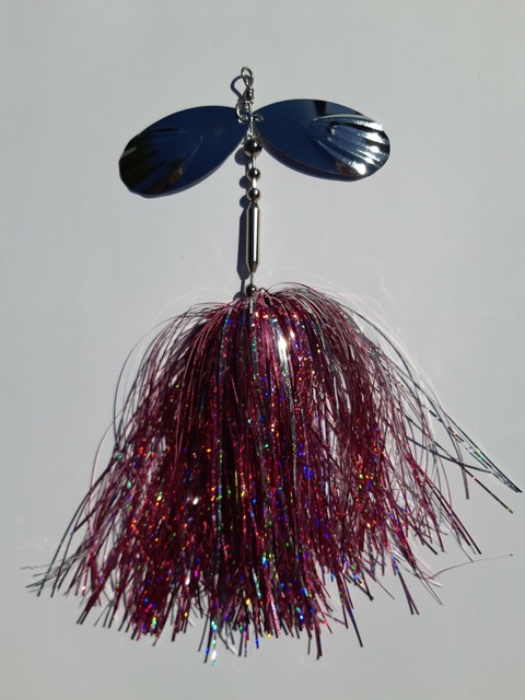 Bucktail muskie spinner bait musky pike lure 9" long 6 pieces/colors 1. ...