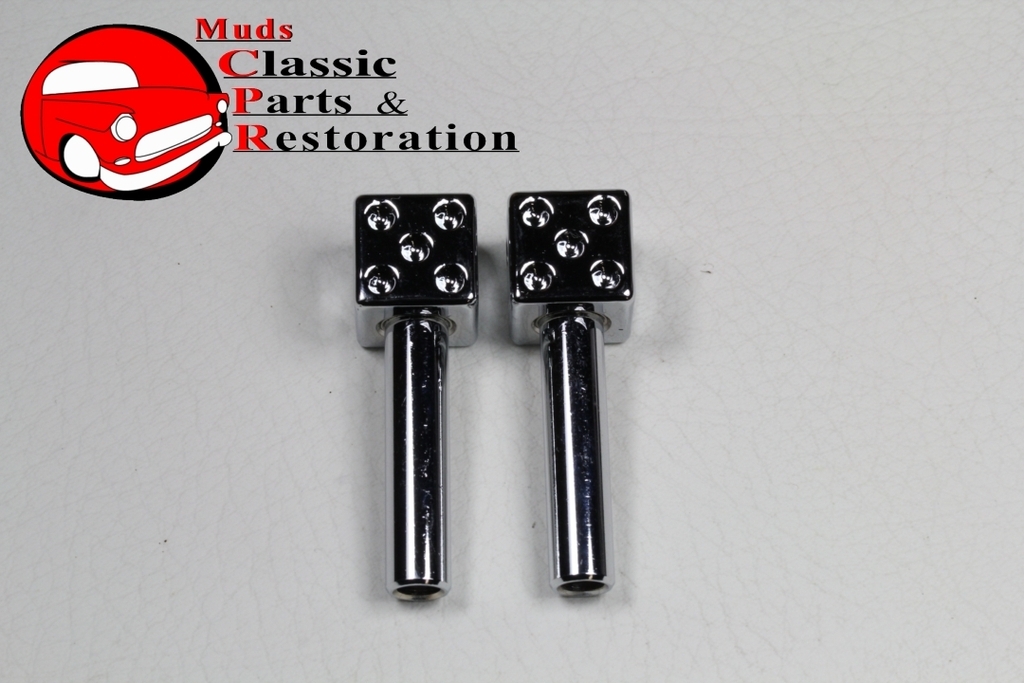 Chrome Dice Door Lock Latch Knobs Custom Truck Hot Rat Street Rod | eBay