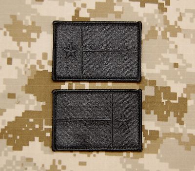 Blackout Texas State Flag Lone Star State Embroidered Patch Set Hook ...