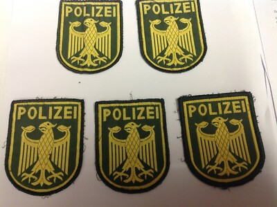 5 x Obsolet German Police patch, Polizei Abzeichen, Ecusson de police ...