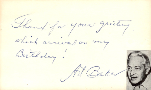 Art Baker Signed Auto 3x5 Index Card Spellbound | eBay