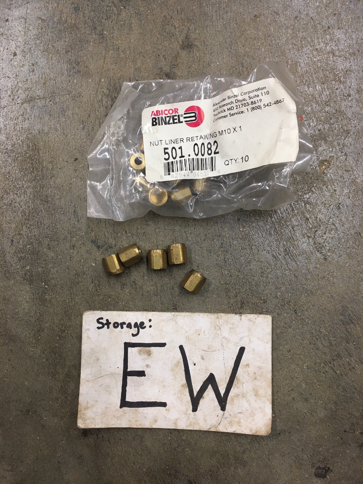 15 Abicor Binzel 501.0082 Nut Liners Retaining M10 X 1 | eBay