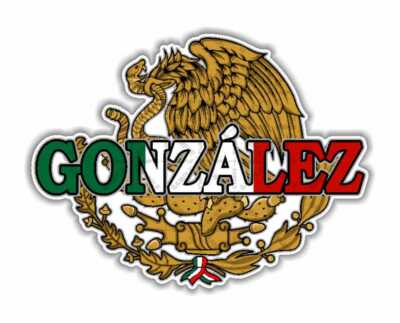 Gonzalez Mexico Last Name Apellido Surname Precision Cut Decal | eBay