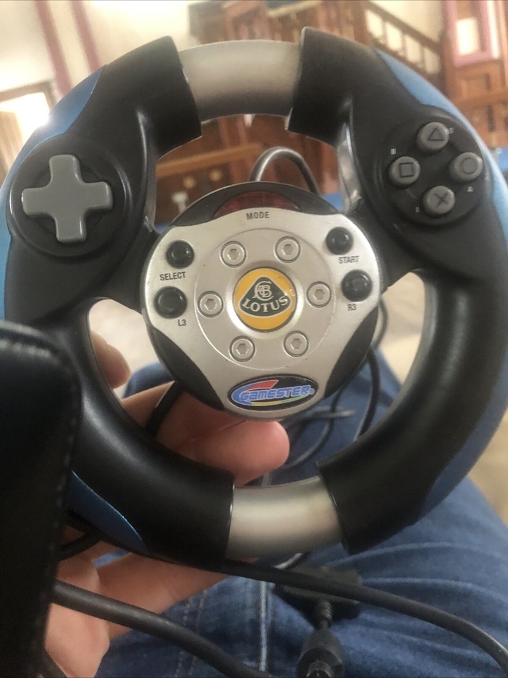 PS2 Gamester LOTUS Pro-racer /Playstation PS1 handheld steering wheel ...