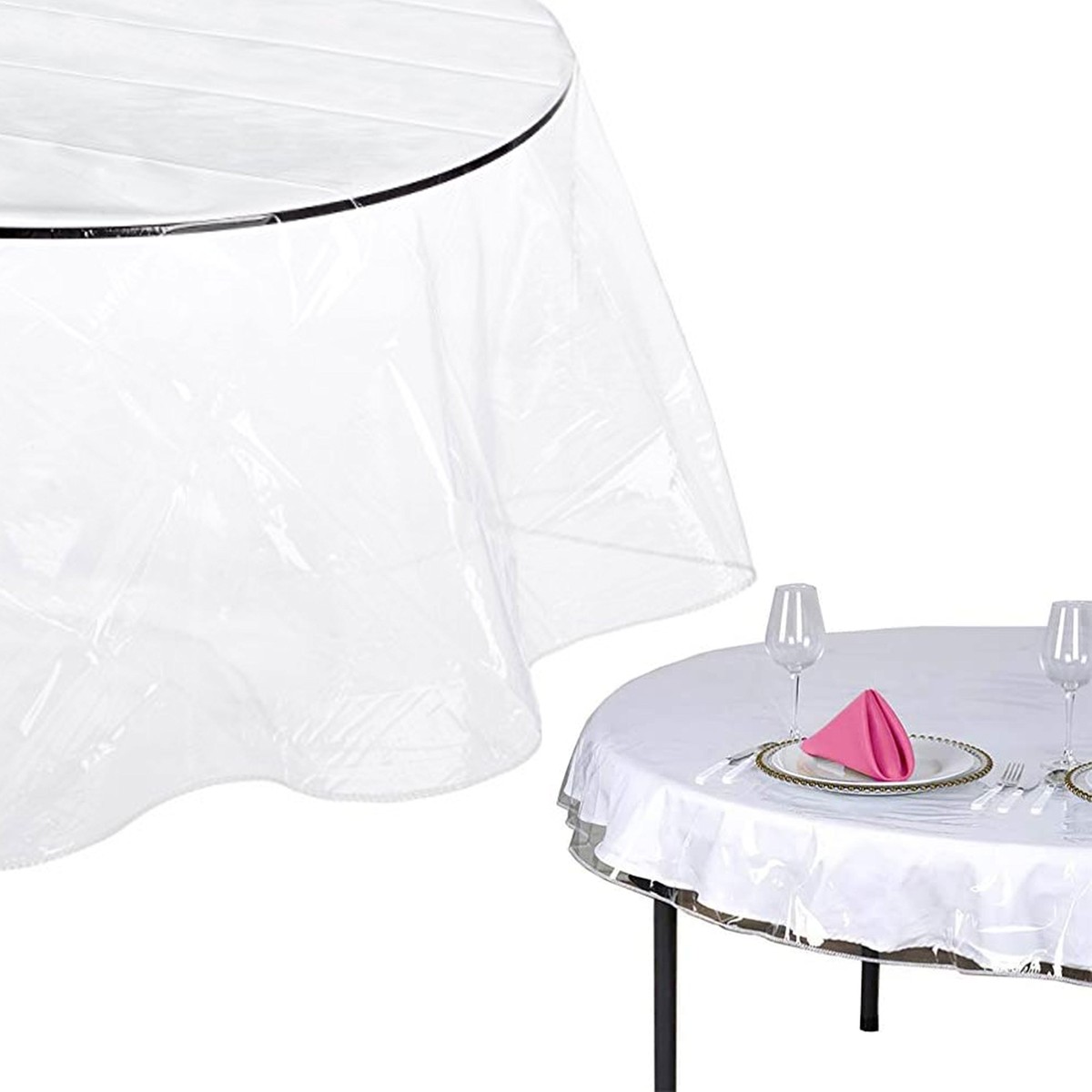Clear Plastic Tablecloths Amazon.com: PlasticMill Clear Plastic Table
