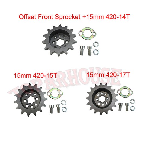 Offset Front Sprocket +15mm 420-14T/15T/17T For Honda Mini Trail Monkey ...