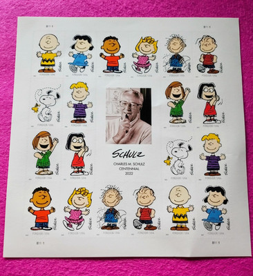 Unused “Peanuts” Forever Stamps Pane Of 20 Charlie Brown Snoopy Charles ...