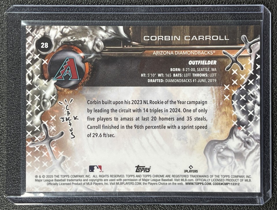 CORBIN CARROLL 2025 TOPPS CHROME X CACTUS JACK #28 TRAVIS SCOTT REFRACTOR | eBay