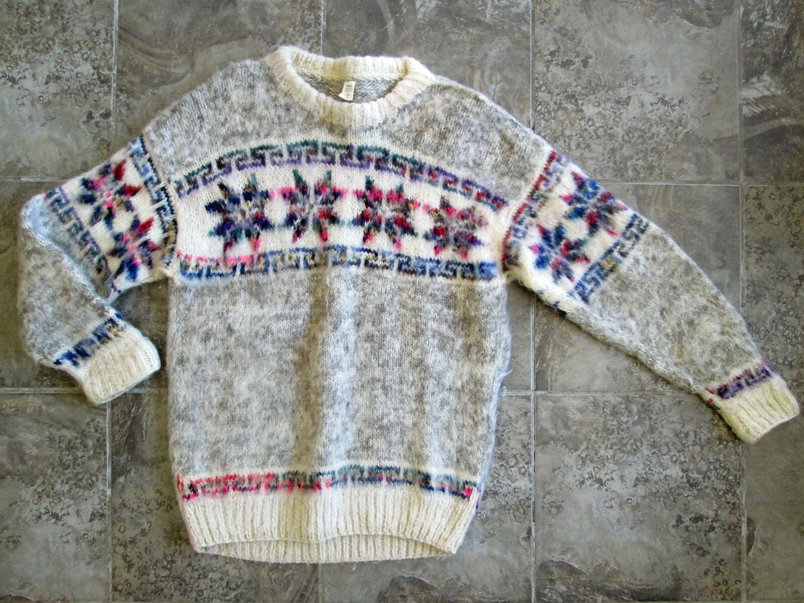 TWC Made in Nepal 100% Wool Hand Knit Sweater Women's… - Gem