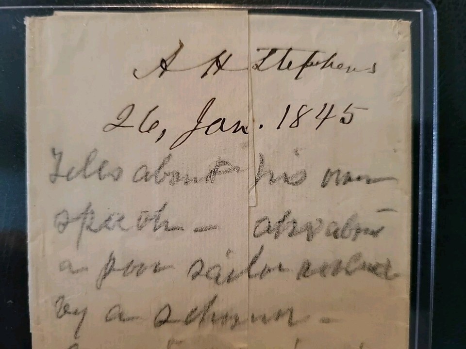 Alexander H Stephens Member Congress Free Frank Cover 1845 DC/VA Linton ...