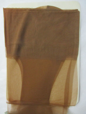1PR VINTAGE GOLDEN SHEERS RHT SHEER FLAT KNIT NYLON STOCKINGS SZ 9 1/2 ...