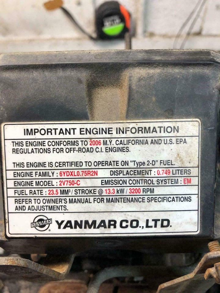 Yanmar 2V750-C Liquid Cooled Diesel Engine- Misc. Piece-JD F735-USED | eBay
