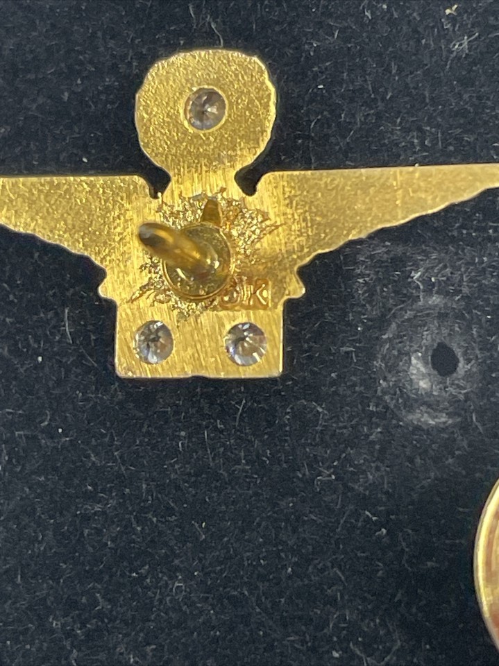 Rare Delta Air Lines 45 Years Service Award 10k Gold Pin With 3 Diamond ...