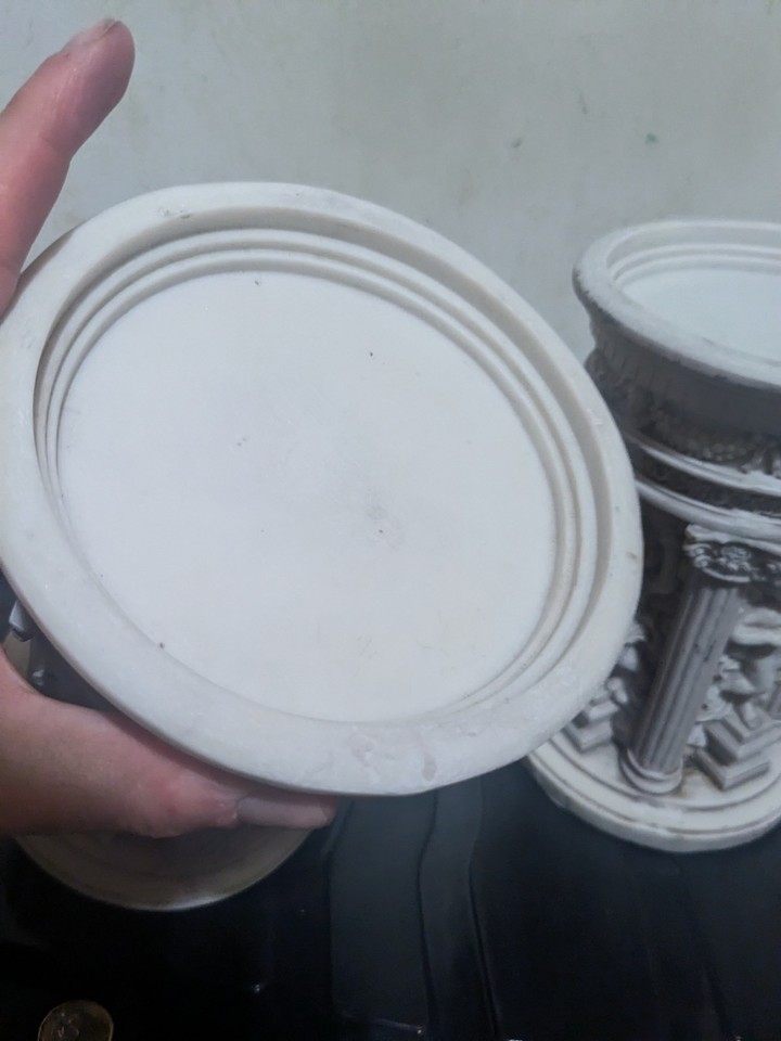 Cherub Pot Plant Statue Stands Pedestals X2 Ornate Resin Classical ...