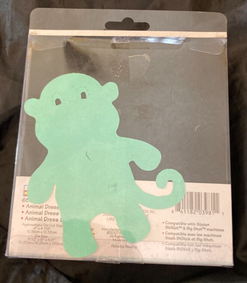 Sizzix Bigz Die Cut Animal Dress Ups Monkey Dena Designs 655438 Retired ...