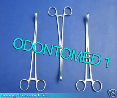 3 SPONGE FORCEPS 9" CURVED GYNECOLOGY SURGICAL INSTRUMENTS | eBay