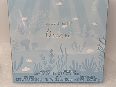 Body & Earth Spa Gift Bath & Body Set Ocean Hand Cream Body Butter ...