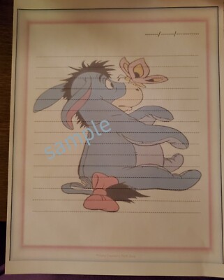 Eeyore lined stationary writing paper (25 Sheets) 8 ¹/² x 11 kids ...